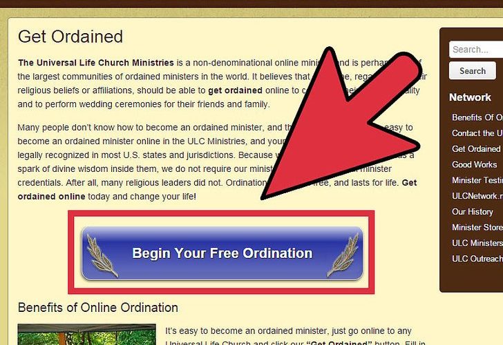 Does Maine Allow Online Ordained 
