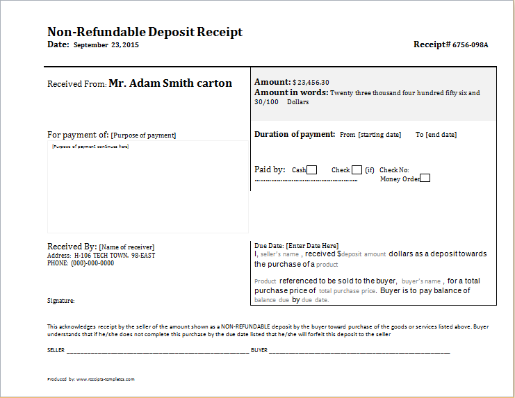 What Does A Non refundable Deposit Cover 