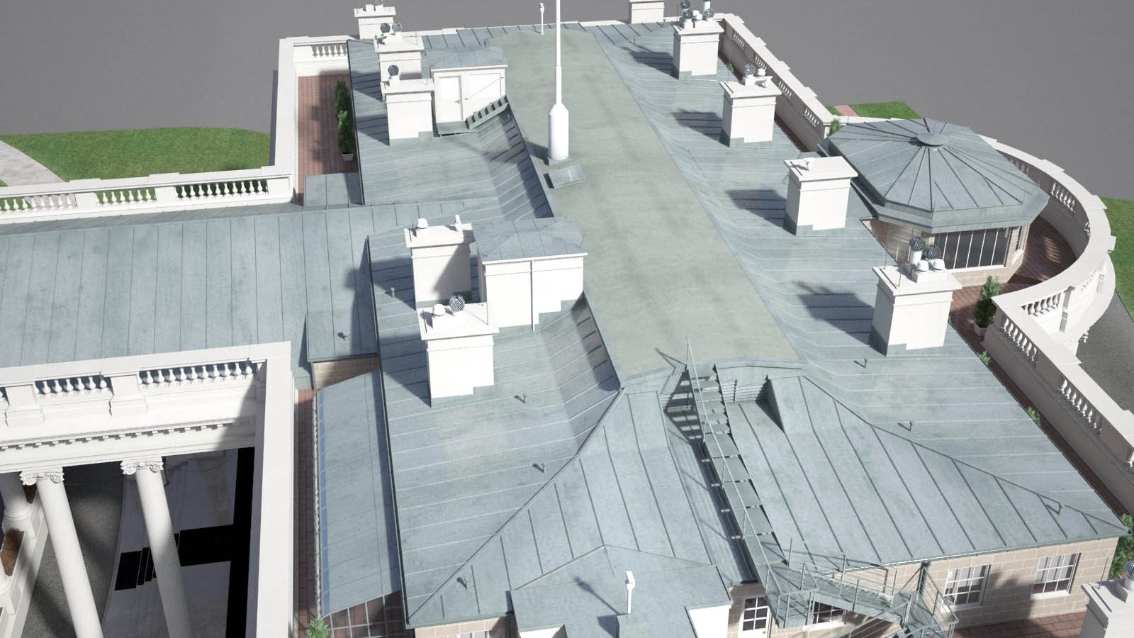 What is on the top floor of the White House?